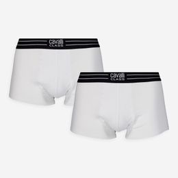 Cavalli Class 2er-Pack weiße Boxershorts mit gesticktem Logo