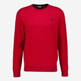 Roter Pullover mit Logo-Detail