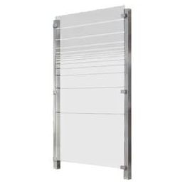 Zaun STAKET PRO, silber (silberfarben), Pfosten: 2 Stk., Edelstahl, Glas, Zaunelemente, Glaszaun, Gesamtl&auml;nge: 1,21 m, 2 Pfosten