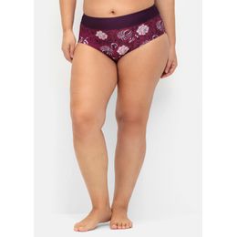 sheego by Joe Browns Damen Bikini-Hose mit Blüten-Druck, beere-gemustert, Größe 46