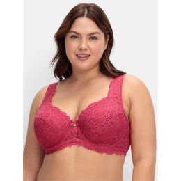 sheego Damen Bügel-BH mit floraler Spitze, orchidee, Größe 90C