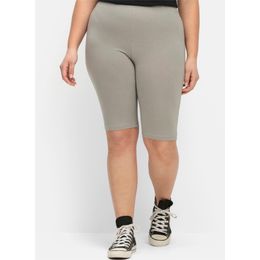 sheego Damen Radlerhose in knielanger Form, grau, Größe 56