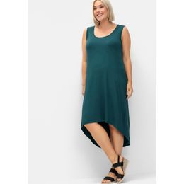 sheego Damen Strandkleid mit Vokuhila-Saum, petrol, Größe 44