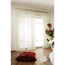 Flächenvorhang Voile creme 245cm - Höhe (cm): 245, Farbe: Creme