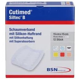 B2B Medical Cutimed Siltec B Schaumverb.15x15 cm M.haftr. 12 ST