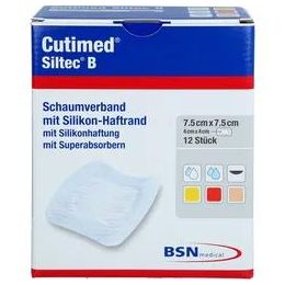 Cutimed Siltec B Schaumverb.7.5x7.5 cm M.haftr. 12 ST