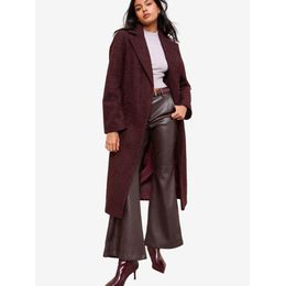 Friends Like These Friends Like These Wrap Belted Boucle Textured Midi Coat Regular Regular Fit Damen Gr&ouml;&szlig;e XL burgunder