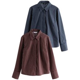 next Bluse 'Essential' Damen Gr&ouml;&szlig;e M marine / bordeaux / wei&szlig;