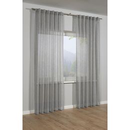 Gardine Gardinia "Schal mit verdeckten Schlaufen", grau (silbergrau), B:140cm H:245cm, Polyester, Gardinen, transparent, Polyester, Stoff 100 % Polyester