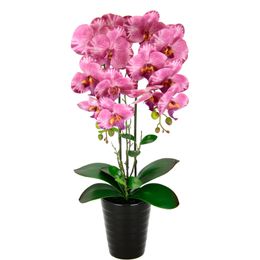 Kunstblume I.GE.A. "Orchidee", rosa (rosa, muttertag, ostern, valentinstag, vatertag, weihnachten), B:26cm H:58cm L:18cm, Kunstpflanzen, Im Topf Phalaenopsis Orchidee Phalaenopsis mit Übertopf Hochzeit