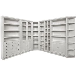 Bücherregal Home Affaire "Soeren", beige (cremeweiß), H:185cm T:29cm, Regale, in 2 Höhen und 2 Tiefen, mit viel Stauraum