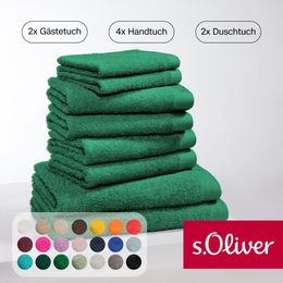 Handtuch Set s.Oliver "s.Oliver, Premium Qualit&auml;t, 600 gr/m&sup2;", gr&uuml;n, 8 Stk., Walkfrottier, Walkfrottier, Obermaterial: 100% Baumwolle, Handtuch-Sets, 2 G&auml;stet&uuml;cher 30x50, 4 Handt&uuml;cher 50x100, 2 Duscht&uuml;cher 70x140