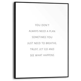 Poster Reinders "Let go", schwarz (farbe bild(er): schwarz, weiß), B:30cm H:40cm T:1,6cm, MDF, Bilder