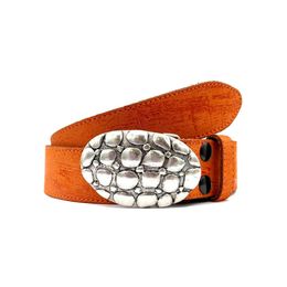 Koppelg&uuml;rtel RETTUNGSRING G&Uuml;RTEL, Damen, Gr. 110, orange, Leder, unifarben, G&uuml;rtel Koppelg&uuml;rtel, Vollrindleder im Vintage-Look