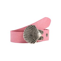 Lederg&uuml;rtel RETTUNGSRING G&Uuml;RTEL, Damen, Gr. 85, pink, Leder, unifarben, G&uuml;rtel Lederg&uuml;rtel, mit austauschbarer Schlie&szlig;e &raquo;Muschel Nieten&laquo;