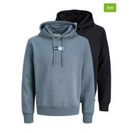 Jack & Jones Jack & Jones 2er-Set: Hoodies in Blau/ Schwarz - 21% | Größe L | Herren-sweatshirts-jacken
