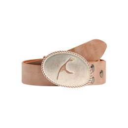Lederg&uuml;rtel RETTUNGSRING G&Uuml;RTEL, Damen, Gr. 110, beige (natur), Leder, unifarben, G&uuml;rtel Lederg&uuml;rtel, mit austauschbarer Schlie&szlig;e &raquo;Sylt Rosa&laquo;