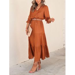 Milan Kiss Kleid in Camel - 60% | Gr&ouml;&szlig;e L | Damen-kleider
