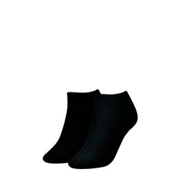 Sneakersocken Tommy Hilfiger "TH WOMEN SNEAKER 2P", Damen, Gr. 35-38, schwarz, Baumwollmischung, Socken, Verstärkte Ferse und Spitze für zusätzliche Strapazierfähigkeit
