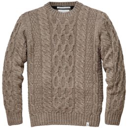 Herrenpullover Merinowolle S Naturmelange