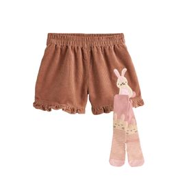 next Set: Shorts und Socken M&auml;dchen Gr&ouml;&szlig;e 98 ecru / mokka / rosa