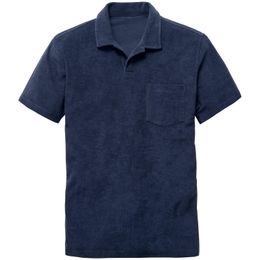 Seldom Herren-Poloshirt Frottee L Dunkelblau