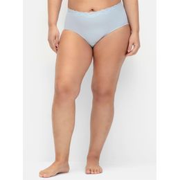 sheego Gro&szlig;e Gr&ouml;&szlig;en Slip mit Spitzenkante, im Doppelpack, marine + hellblau, Gr&ouml;&szlig;e 44/46 - Damen