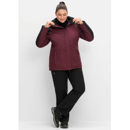 sheego Damen Funktionsjacke in wasser- und winddichter Qualit&auml;t, bordeaux-schwarz, Gr&ouml;&szlig;e 40