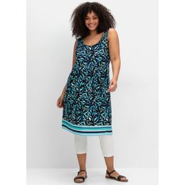 sheego Damen Jerseykleid mit floralem Alloverdruck, marine bedruckt, Gr&ouml;&szlig;e 42