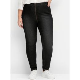 sheego Gro&szlig;e Gr&ouml;&szlig;en Jeggings in individueller Waschung, black denim, Gr&ouml;&szlig;e 52 - Damen