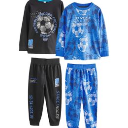 next Pyjama Jungen Gr&ouml;&szlig;e 104 azur / grau / schwarz / naturwei&szlig;