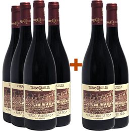 TerraQuilia 4+2 Paket Falcorubens col fondo Emilia BIO Lambrusco Grasparossa 2019 Trocken - Romagna &ndash; Probierpaket IGP