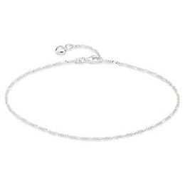 Fu&szlig;kette Bruno Banani "Schmuck Geschenk Silber 925 K&ouml;rperschmuck Figarokette Herz", silber (silberfarben), Fu&szlig;ketten, Damen, Silber 925 (Sterlingsilber), Made in Germany