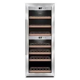 Caso Design CASO Weink&uuml;hlschrank "WineComfort 380 Smart", Energieeffizienz: G (A-G), schwarz (silberfarben), B:39,5cm H:100cm T:58cm, Weink&uuml;hlschr&auml;nke