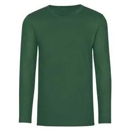 Longsleeve TRIGEMA "TRIGEMA Langarmshirt", Damen, Gr. L, gr&uuml;n (efeu), 95% Baumwolle, 5% Elastan, Basic, Shirts
