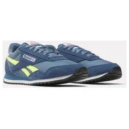 Trainingsschuh Reebok CLASSIC "CLASSIC AZ", Damen, Gr. 38,5, shadow, batik blau, solar acid gelb, Leder, Synthetik, Textil, Schuhe