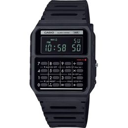 Chronograph CASIO VINTAGE, schwarz (schwarz, grau), Armbanduhren, Damen, Quarzuhr, Armbanduhr, Damen, Herren, retro, Taschenrechner, digital