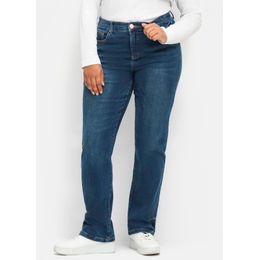 sheego Gro&szlig;e Gr&ouml;&szlig;en Gerade Jeans mit Bodyforming-Effekt, dark blue denim, Gr&ouml;&szlig;e 52 - Damen