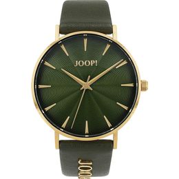 JOOP! Quarzuhr JOOP, grün (khakifarben), Armbanduhren, Damen, Quarzuhr, Armbanduhr, Damenuhr, analog, Lederarmband