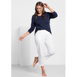 sheego Gro&szlig;e Gr&ouml;&szlig;en 7/8-Hose in schmaler Form, wei&szlig;, Gr&ouml;&szlig;e 44 - Damen