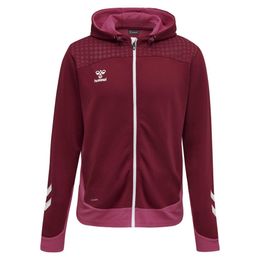 Hummel Sportsweatjacke 'Lead' Herren Gr&ouml;&szlig;e M eosin / bordeaux / wei&szlig;