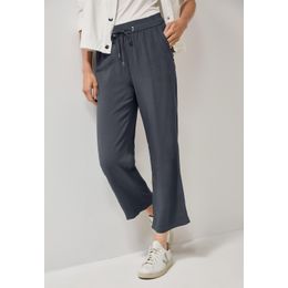 Stoffhose Cecil "Style Neele", Damen, Gr. S (38), L&auml;nge 26, grau (volcanic grau), Web, Obermaterial: 100% Viskose, lang, Hosen Stoffhose, Sommerhose mit elastischem Bund mit Tunnelzug