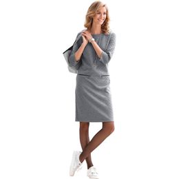 CR&Eacute;ATION L Damen Druckkleid in Jersey-Jacquard-Qualit&auml;t grau-meliert Gr&ouml;&szlig;e 44