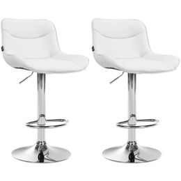 CLP 2er Set Barhocker Vonore Kunstleder I Höhenverstellbar mit Lehne und 360 Grad drehbar I Inkl. Fußstütze und Metallgestell