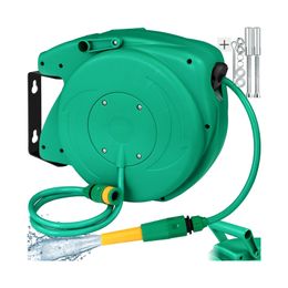 TecTake&reg; Schlauchtrommel, mit &frac12; Zoll Schnellkupplung, Arbeitsdruck 8 bar, Drehbereich 180&deg;, inklusive Wasserspritze und Montagematerial