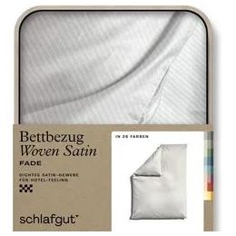 Bettbezug Schlafgut "Premium Bettbezug Woven Fade Satin (1 St)", wei&szlig; (full wei&szlig;, sand light), L:200cm, Mako-Satin, Obermaterial: 100% Baumwolle, Bettbez&uuml;ge, Ton-in-Ton Rei&szlig;verschluss, Fadendichte von 300tc, Streifen, OEKO Tex