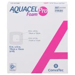 Avitamed Aquacel Foam pro 15x15cm Hydrofiber Schaumverband 10 ST