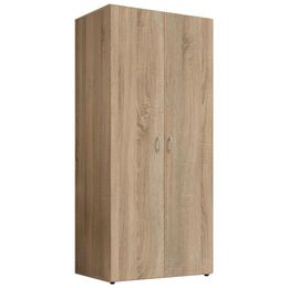 Boxxx Dreht&uuml;renschrank, Sonoma Eiche, Holzwerkstoff, 1 F&auml;cher, 81x177x51 cm, Schlafzimmer, Kleiderschr&auml;nke, Dreht&uuml;renschr&auml;nke