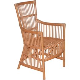 Esszimmersessel, gelb (honigfarben), B:55cm H:96cm T:62cm, HOFMANN LIVING AND MORE, Sessel, Handgeflochten
