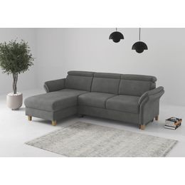 Ecksofa Home Affaire, B:253cm H:84cm T:166cmgrau, 90% Polyester, 10% Polyamid, Sofas, "Glendale, L-Form", inkl. Kopfteilverstellung, wahlweise mit